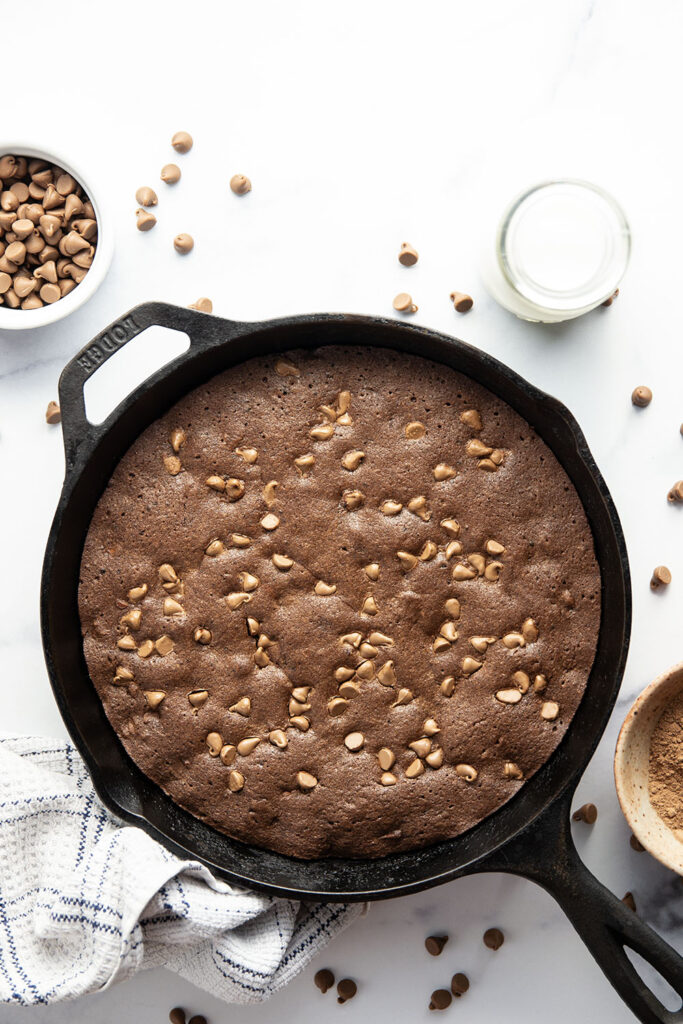 Double Chocolate Skillet Brownies