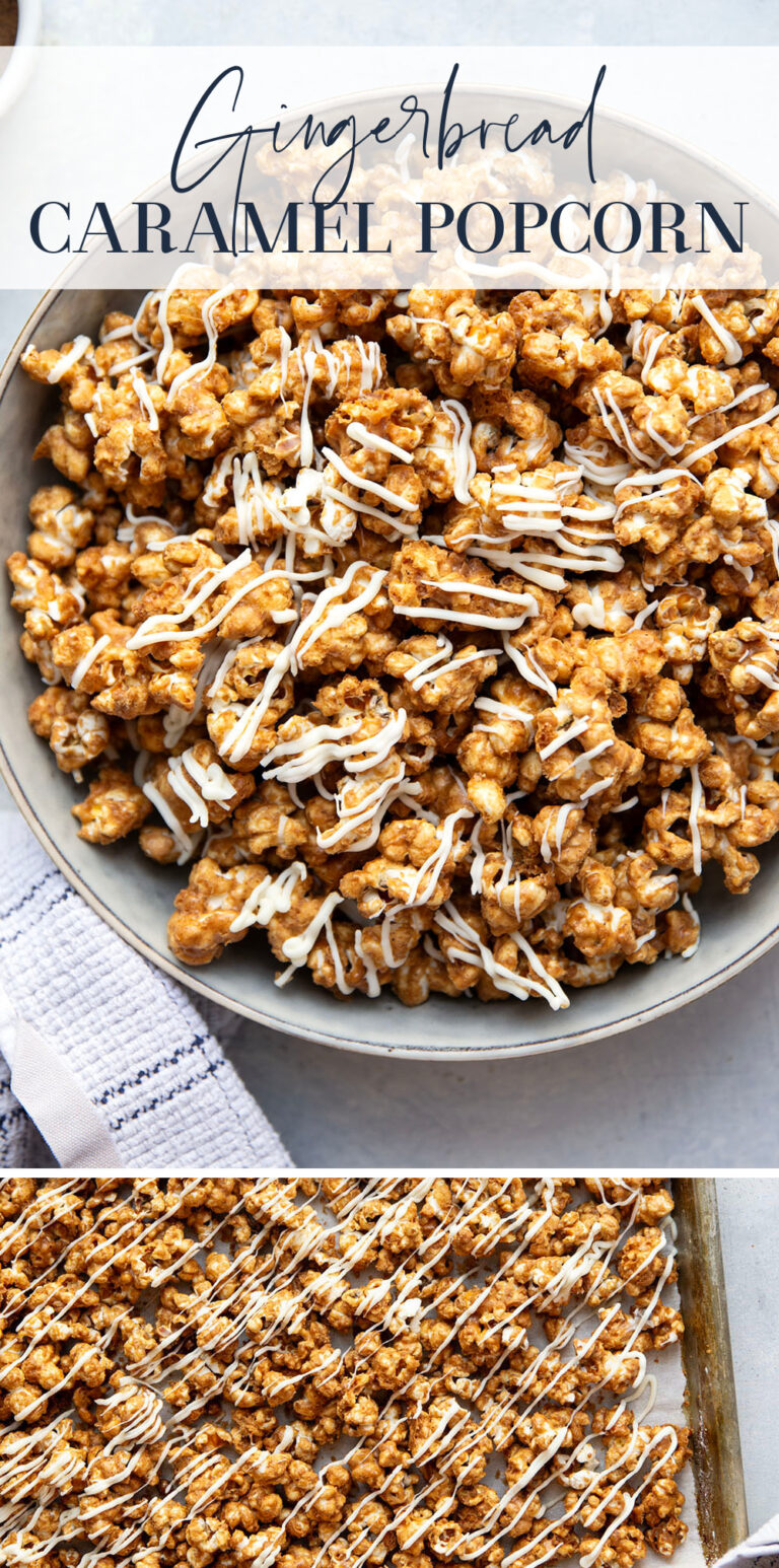 White Chocolate Gingerbread Caramel Popcorn