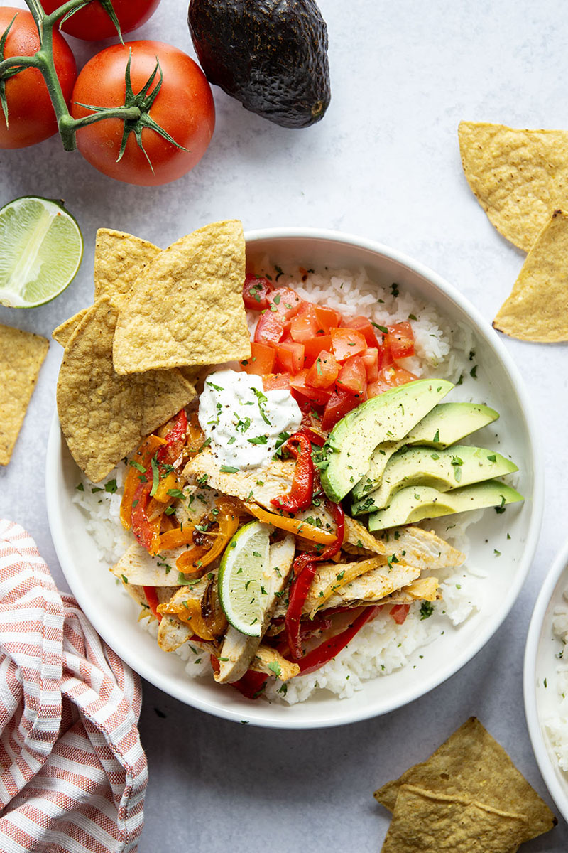 Chicken Fajita Rice Bowls