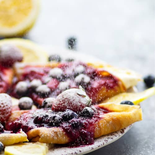 Mixed Berry Cream Cheese Crepes