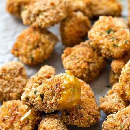 Extra-Crispy Baked Chicken Nuggets with Honey Mustard Dip - Whole and ...