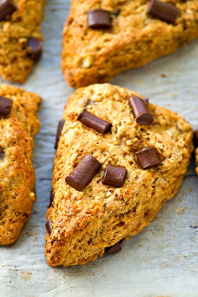 Greek Yogurt Banana Chocolate Chunk Scones
