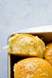 Roasted Garlic Asiago Cornmeal Dinner Rolls