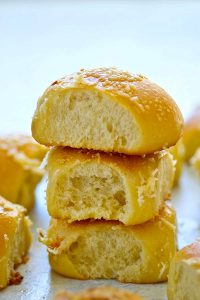 Roasted Garlic Asiago Cornmeal Dinner Rolls