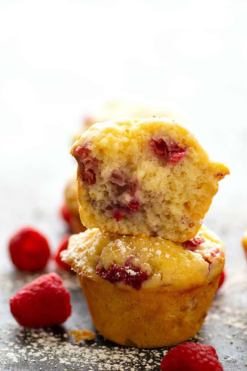 Lemon Ricotta Raspberry Muffins
