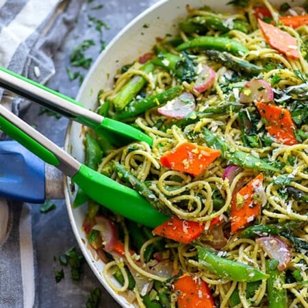 Lemon Pesto Pasta Primavera with Spring Vegetables