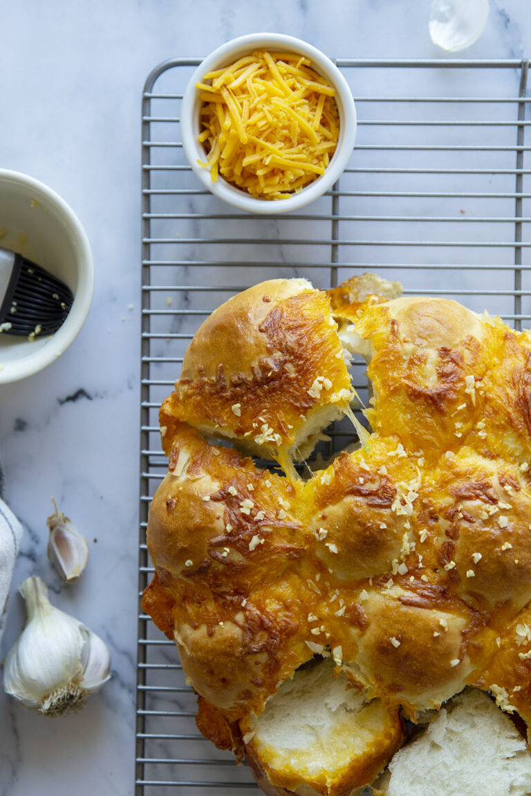 Garlic Cheddar Skillet Dinner Rolls - Whole and Heavenly Oven