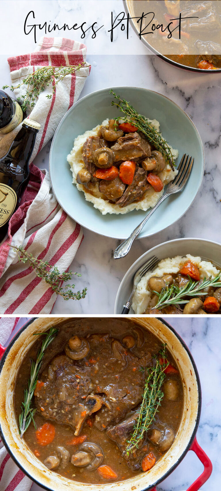 Guinness Pot Roast with Browned Butter Mashed Potatoes