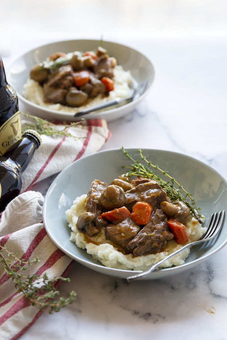 Guinness Pot Roast with Browned Butter Mashed Potatoes