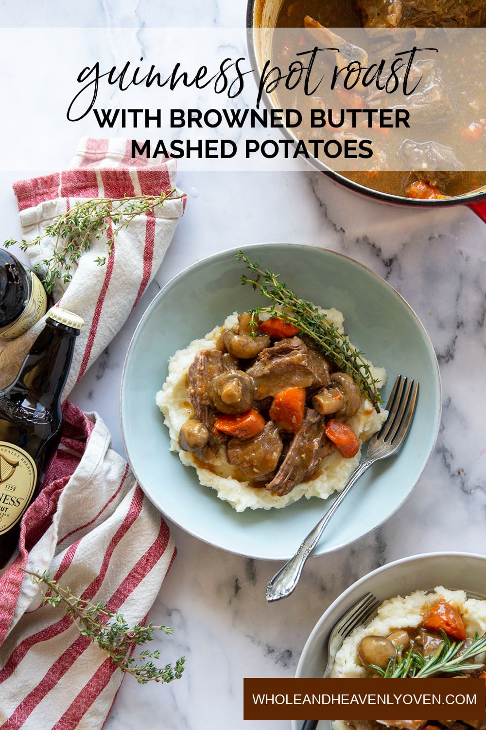 Guinness Pot Roast with Browned Butter Mashed Potatoes