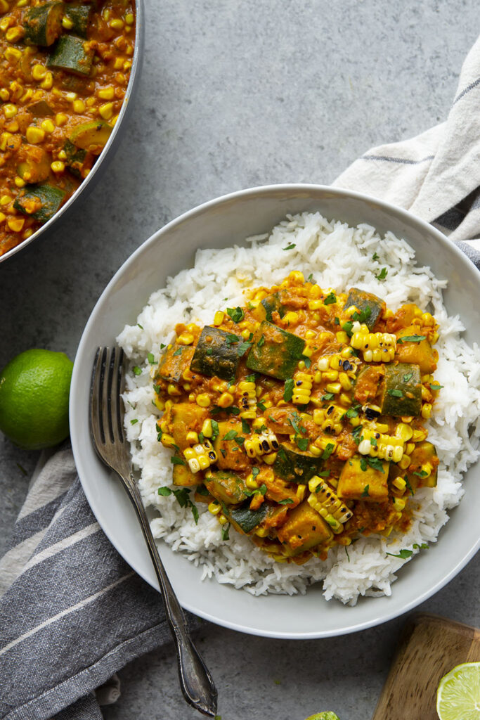 Charred Sweet Corn Zucchini Curry