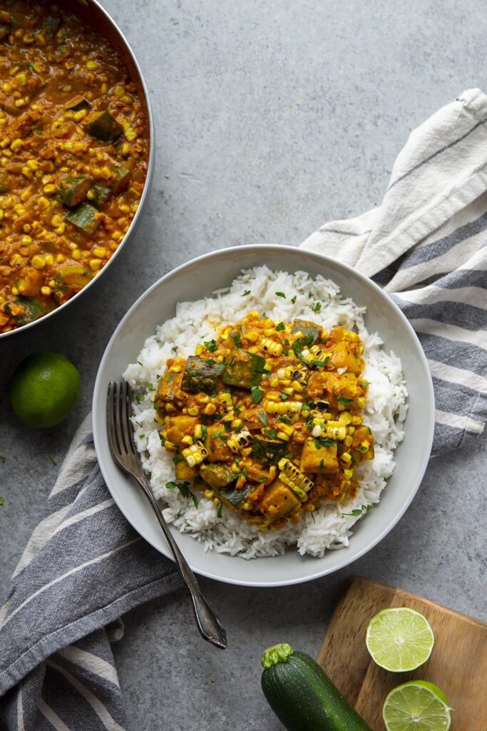 Charred Sweet Corn Zucchini Curry