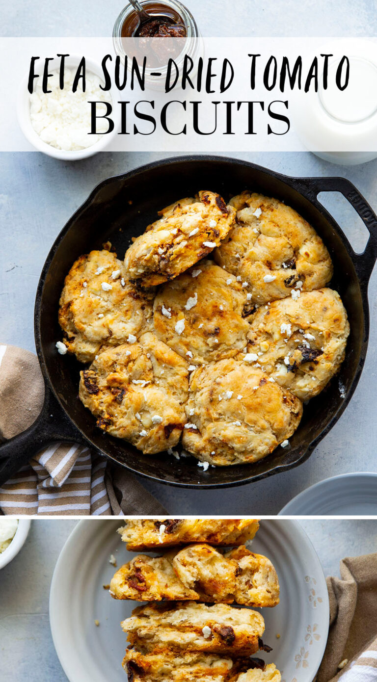 Skillet Feta Sun-Dried Tomato Biscuits