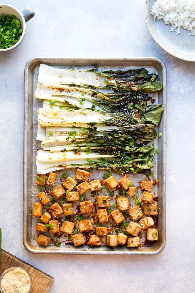 Miso Baked Tofu with Roasted Bok Choy