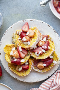 Amaretto French Toast with Caramelized Strawberry Banana Sauce