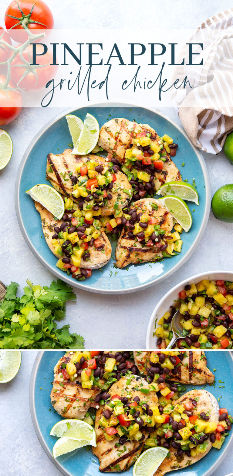 Pineapple Grilled Chicken with Black Bean Salsa