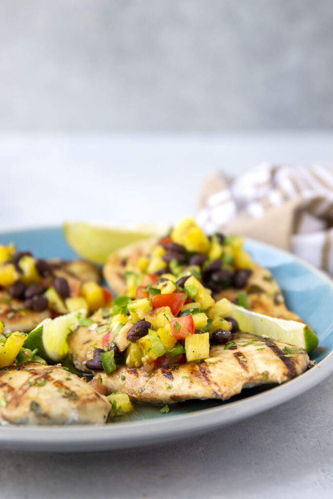 Pineapple Grilled Chicken with Black Bean Salsa