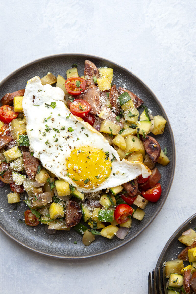Sausage Breakfast Hash with Summer Vegetables