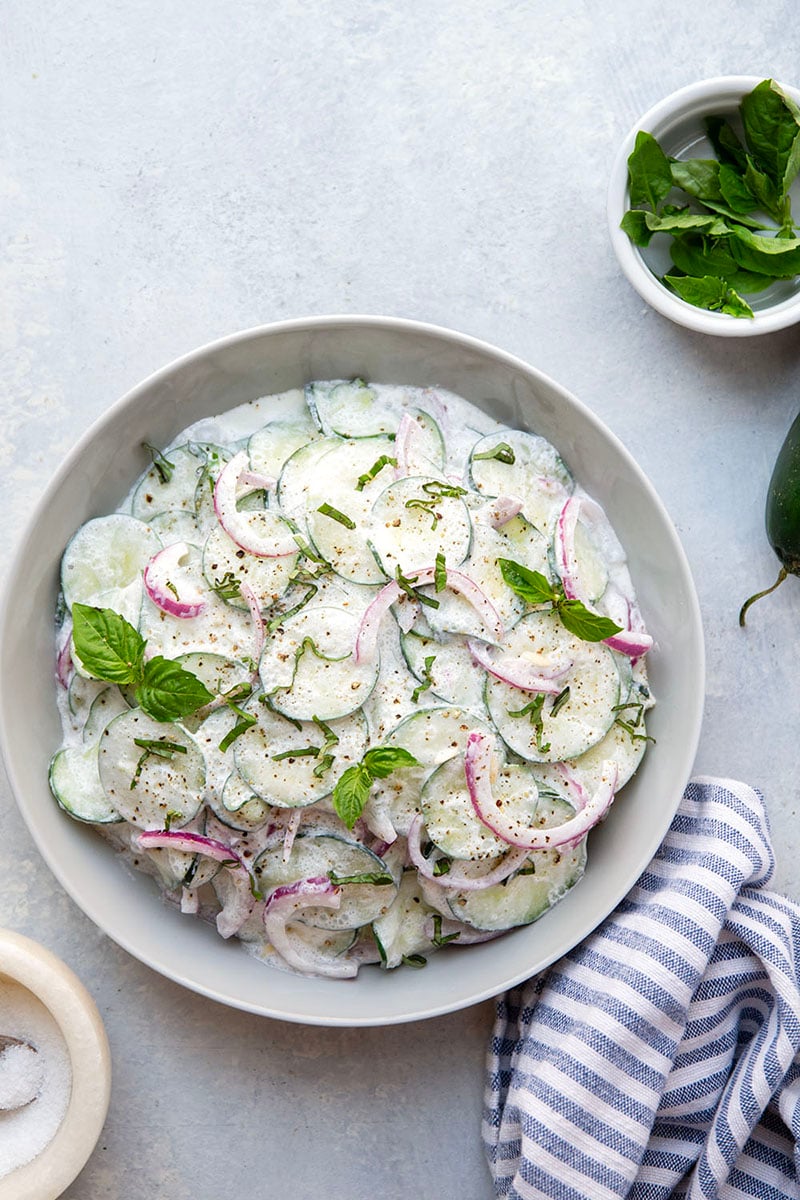 Basil Cucumber Salad