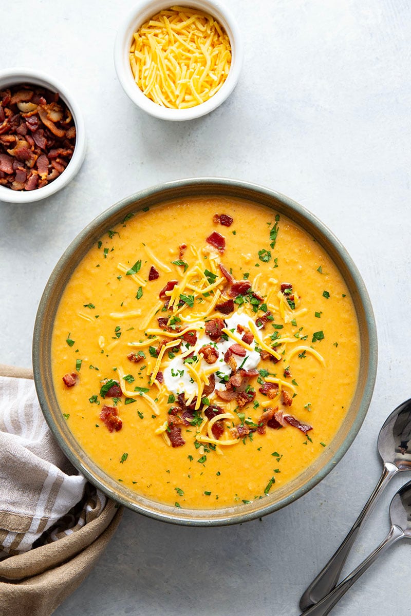 Loaded Baked Sweet Potato Soup