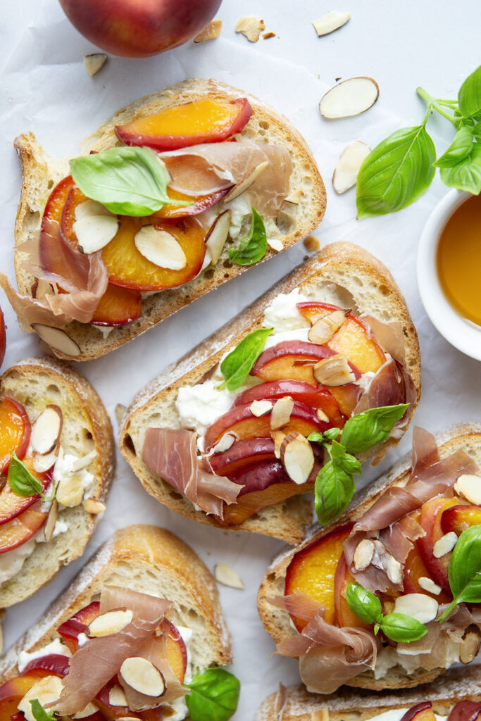Honey Roasted Peach Burrata Toast