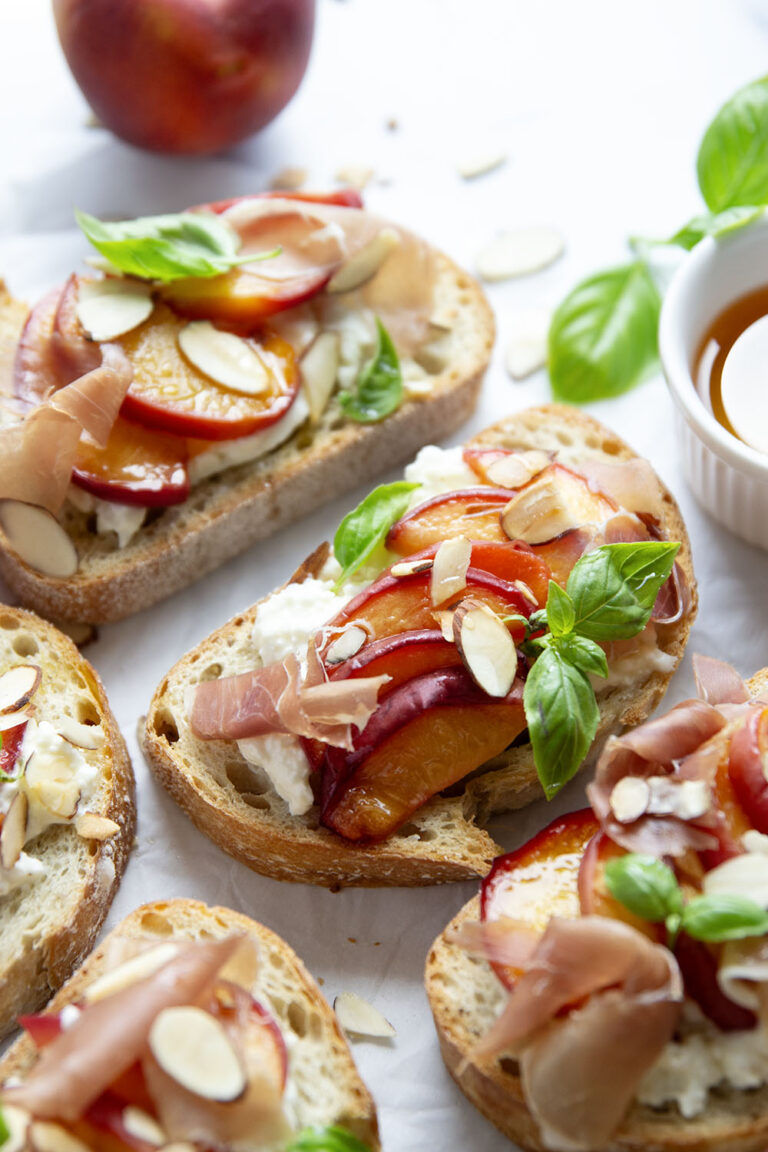 Honey Roasted Peach Burrata Toast