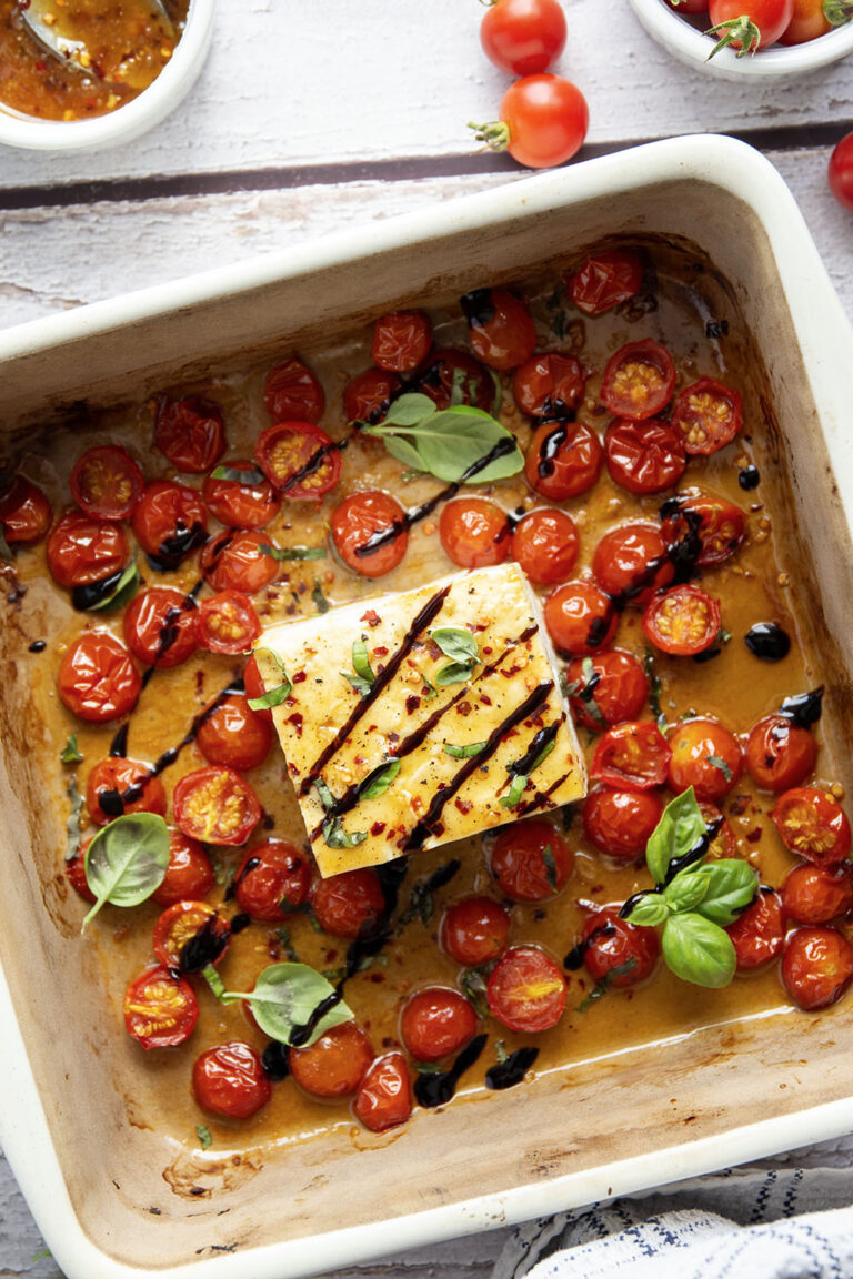 Baked Feta with Cherry Tomatoes and Hot Honey