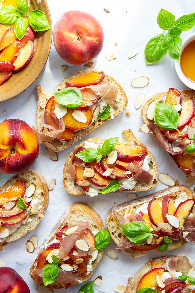 Honey Roasted Peach Burrata Toast