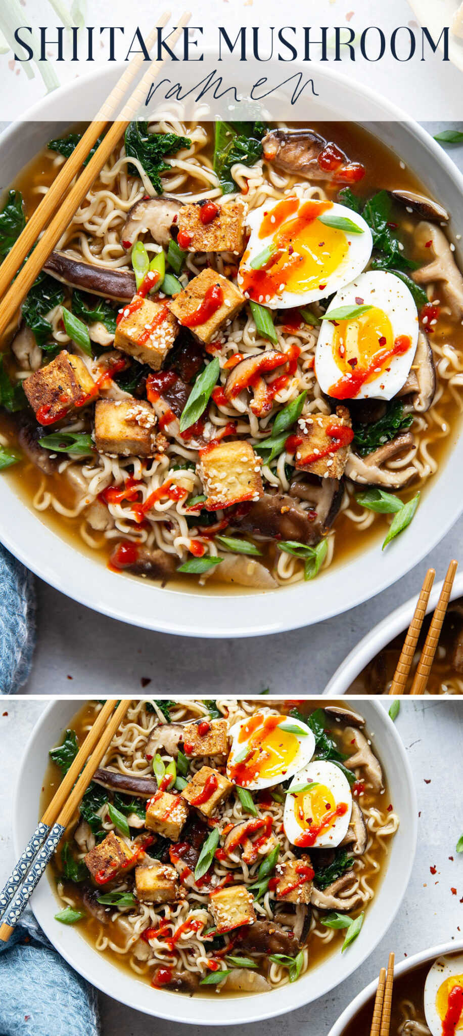 Shiitake Mushroom Ramen with Crispy Sesame Tofu