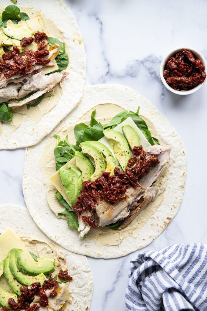 Turkey Hummus Wrap with Sun-Dried Tomatoes