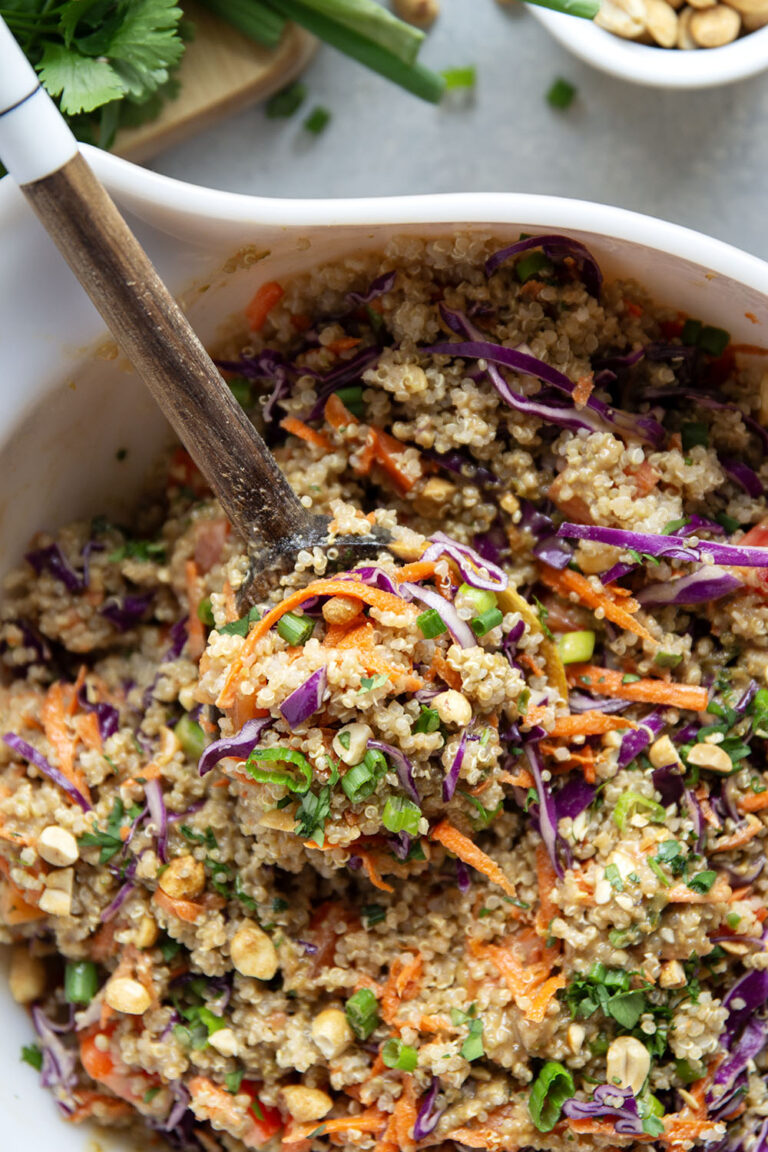 Thai Quinoa Salad with Spicy Peanut Dressing