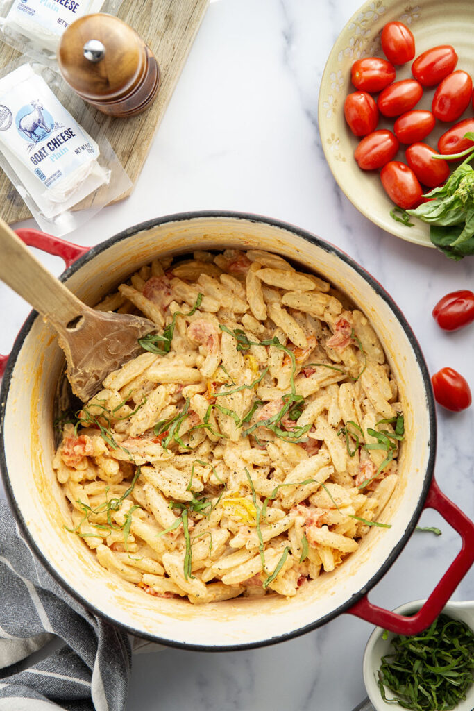 Cherry Tomato Goat Cheese Pasta