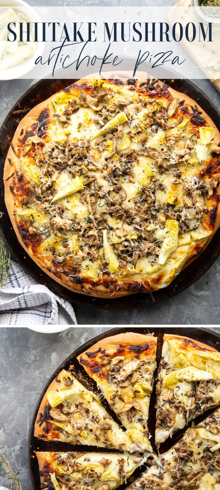 Asiago Shiitake Mushroom Artichoke Pizza