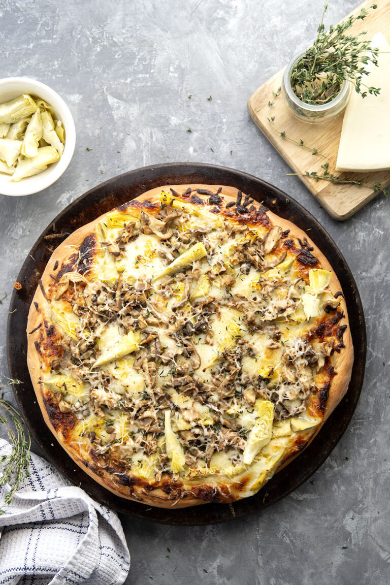 Asiago Shiitake Mushroom Artichoke Pizza
