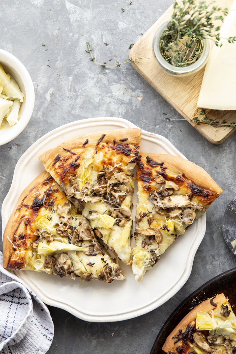 Asiago Shiitake Mushroom Artichoke Pizza