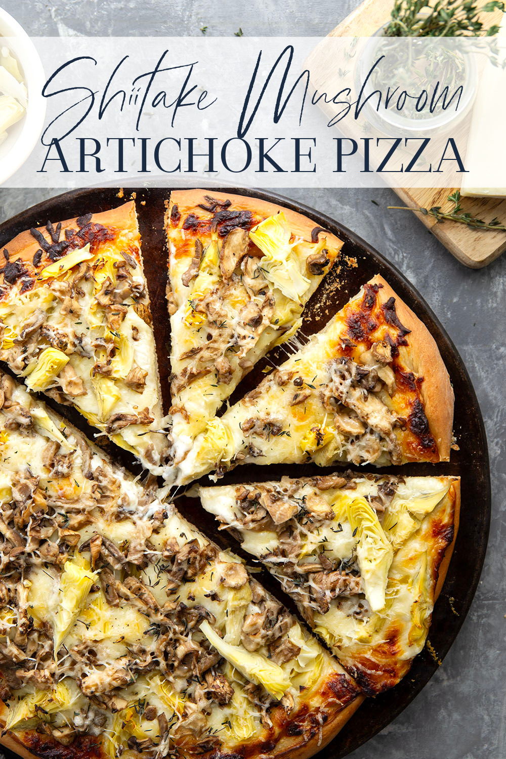 Asiago Shiitake Mushroom Artichoke Pizza
