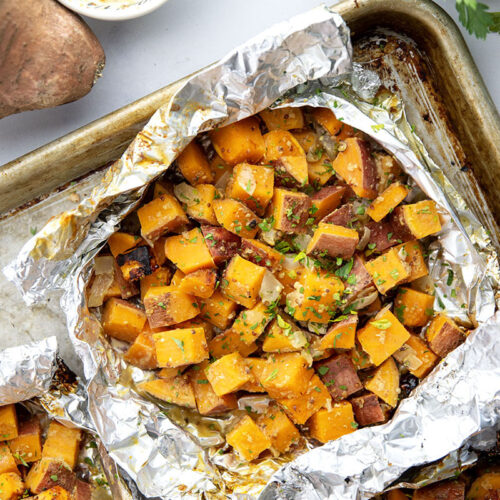 Honey Mustard Grilled Sweet Potatoes in Foil