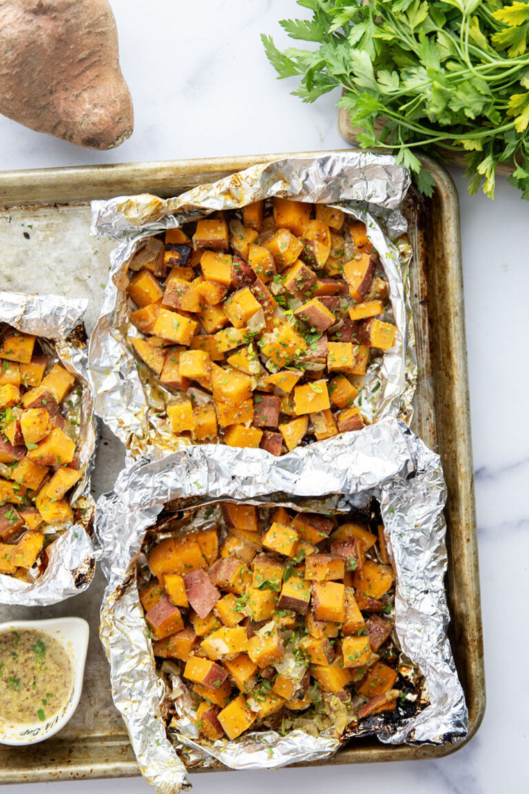 Honey Mustard Grilled Sweet Potatoes in Foil