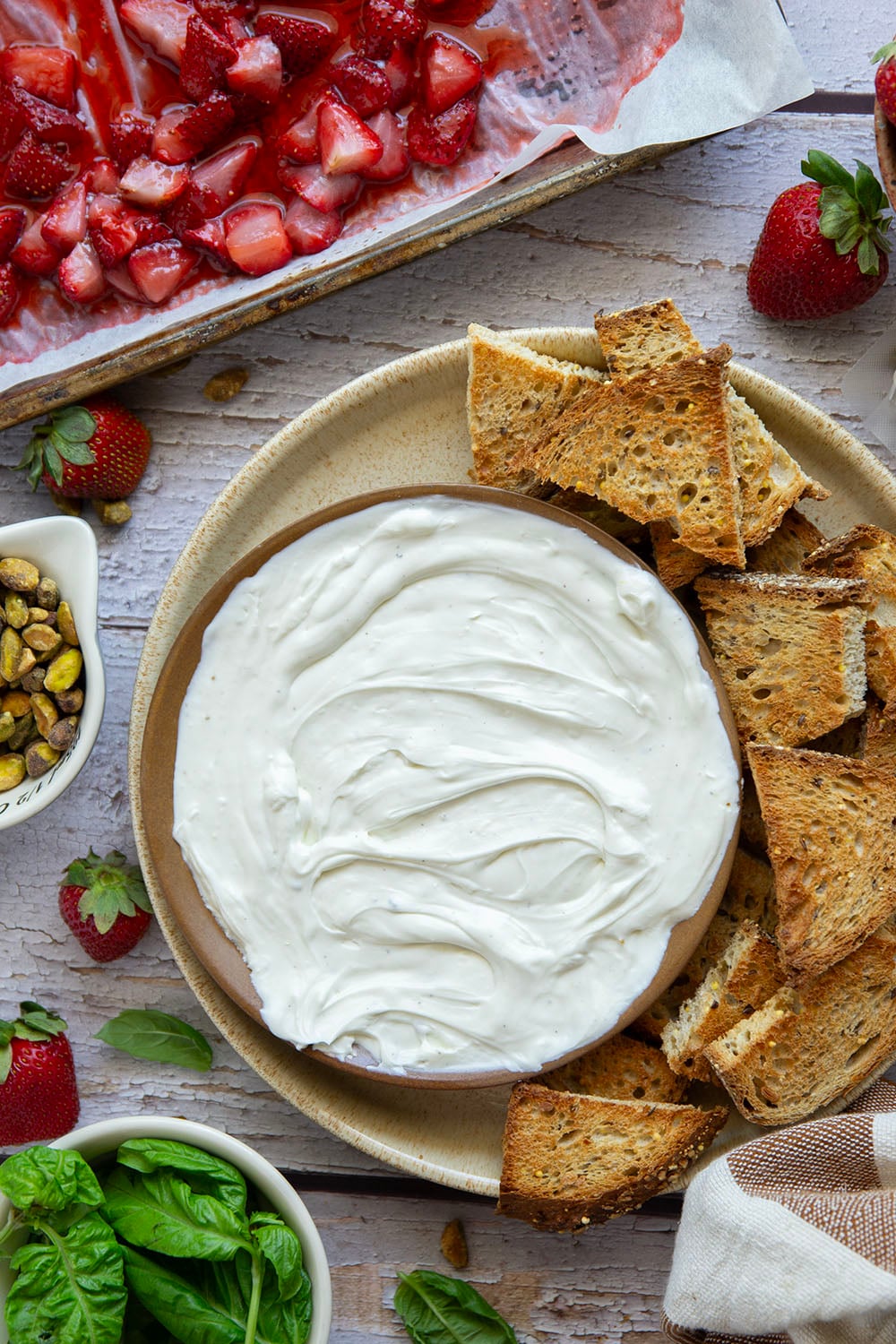 Whipped Goat Cheese with Honey Roasted Strawberries