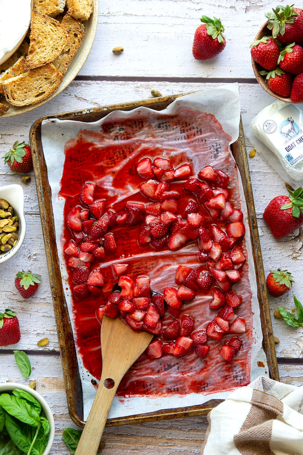 Whipped Goat Cheese with Honey Roasted Strawberries
