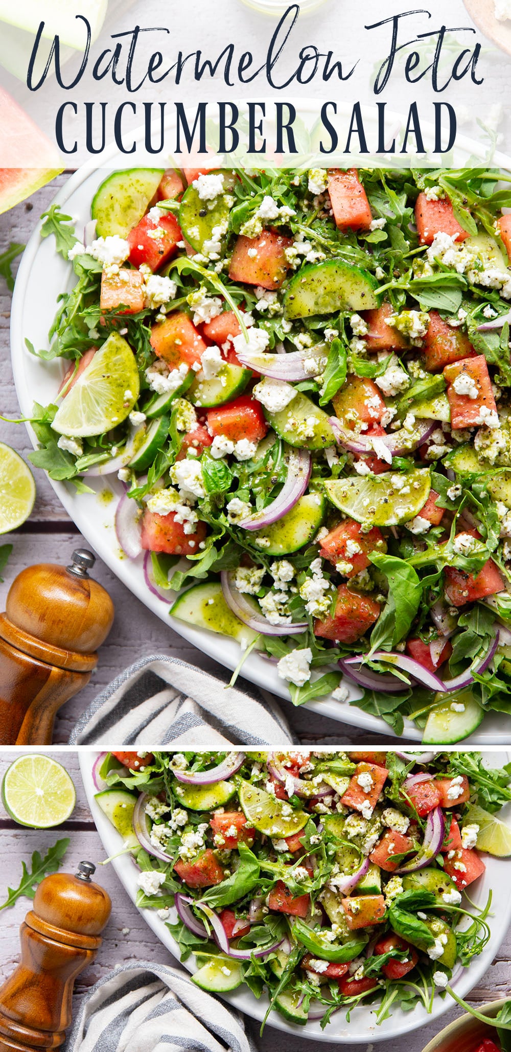 Watermelon Feta Cucumber Salad